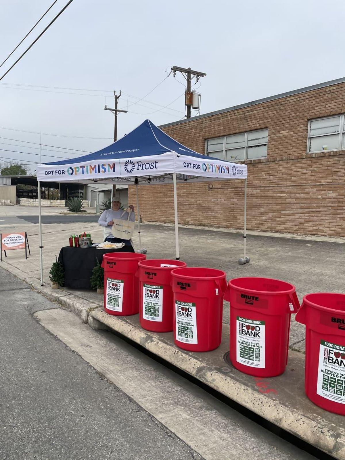 The donations helped fills up SAFB's big red buckets. - CultureMap San ...