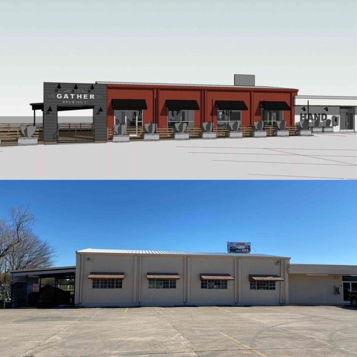 Renderings of Gather Brewing, which will open in a former Universal ...